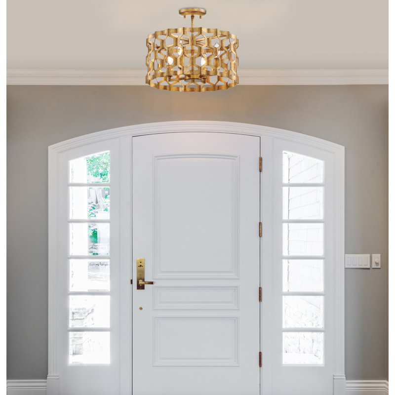 Metropolitan by Minka Coronade 4 - Light 16" Chandelier Style Drum Semi Flush Mount & Reviews ...